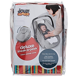 Jolly Jumper Car Seat Deluxe Cover Sneak-A-Peek - Red/Black Check