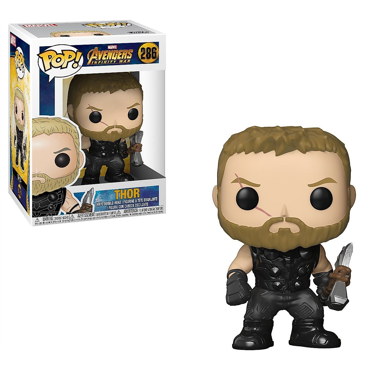 POP Marvel: Avengers Infinity War - Thor Funko Pop Vinyl Figure (Bundled with Compatible Pop Box Protector Case), Multicolored, 3.75 inches
