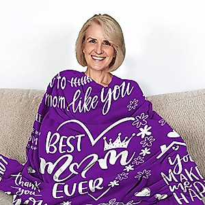 Gifts for Mom, Soft Mom Blanket, Valentines Day Gifts for Mom, Birthday Gifts for Mom, Gifts for Mom from Daughter, Valentines Gifts for Mom, Mom Birthday Gifts,Purple Blanket 50" x 60"