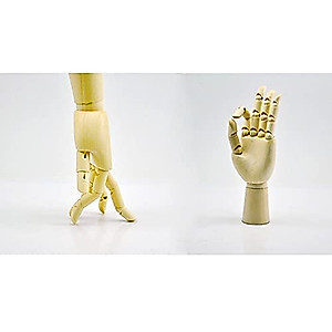 Wood Artist Drawing Manikin Articulated Mannequin with Wooden Flexible Fingers 2 pcs(10 inches-Left Hand&Right Hand)