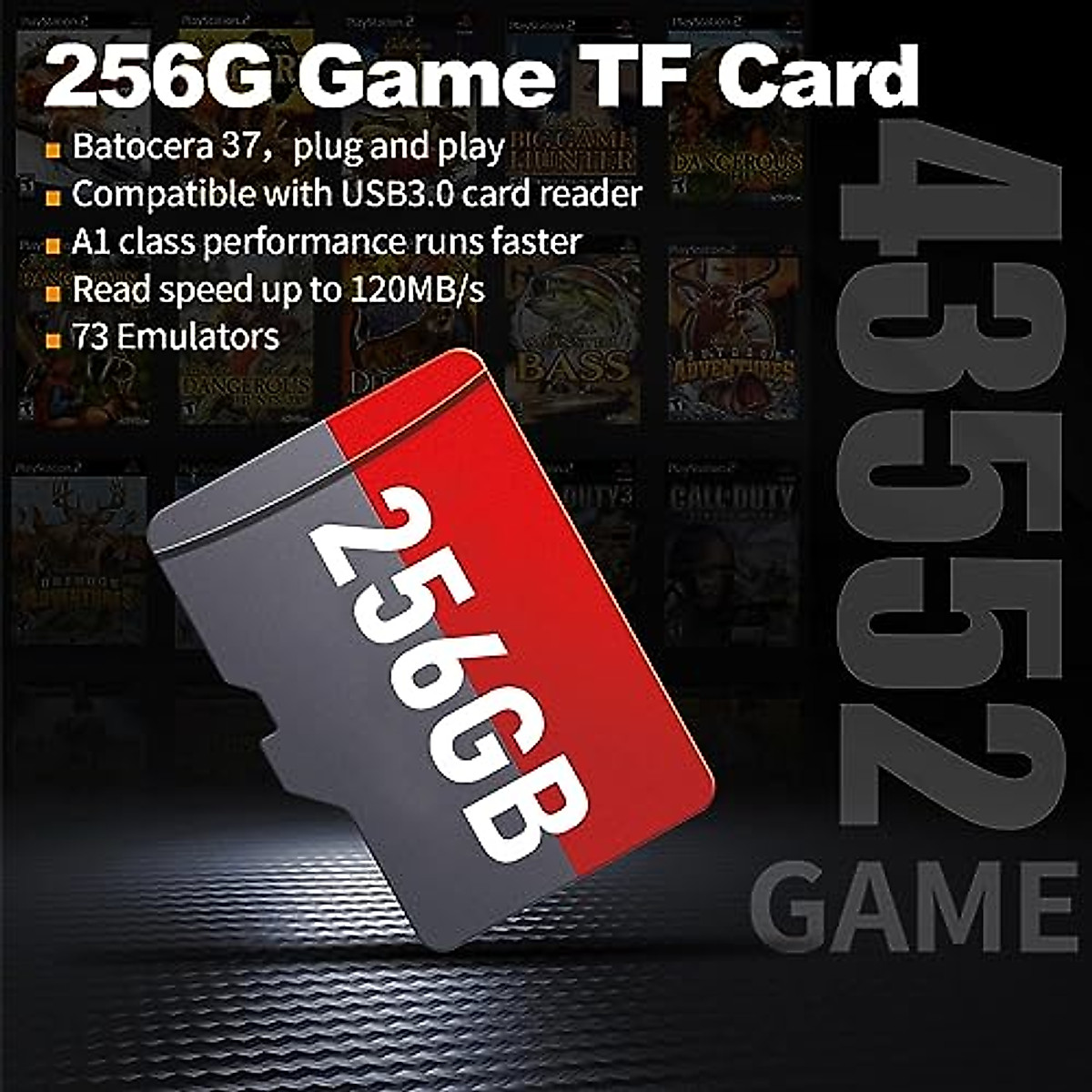 256G Retro Games Card for Steam Deck/Win 600, 43552 Retro Games and 73 Emulator Console Plug and Play, Batocera 37 Game System, DIY Your Retro Game Console (256G)