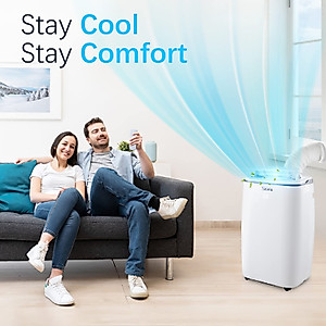 Sinlaku Portable Air Conditioner, Dehumidifier, Fan, for Rooms up to 450 sq ft Enabled 14,000 BTU (10,000 BTU SACC) With Remote Control, Portable 3-in-1 Air Cooler