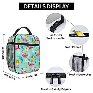Insulated Lunch Box for Men and Women, Portable and Reusable Lunch Bag for Office Work and Picnic, Flamingo