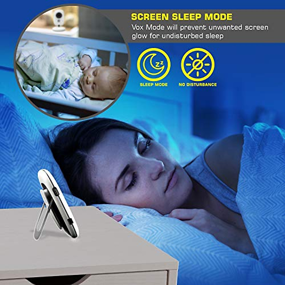 SereneLife Video Baby Monitor Long Range - Upgraded 850’ Wireless Range Camera, Night Vision, Temperature Monitoring and Portable 2” Color Screen - Serenelife SLBCAM11 (Grey)