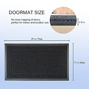 SNLSSTMKDGV Natural Rubber Outdoor Doormat with 'Home' Word Non Slip Ultra Absorbent Scratch Mud Door Mat for Front Door and Back Door, Garage, Garden, High Traffic Areas (Black, 17x29)