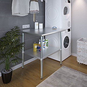 AmGood 30 in. x 36 in. Stainless Steel Table | NSF | Metal Utility Kitchen Prep Work Table