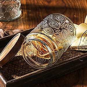 HolaJia Glass Jar with Lid – 24 oz Glass Storage Containers – Premium Jars with Airtight Lids for Coffee, Rice, Sugar – Decorative Cookie Jars for Kitchen Counter, Pantry(Fireworks)