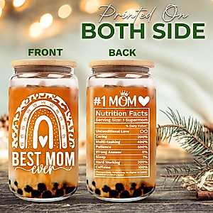 Mothers Day Gifts for Mom from Daughter, Son, Kids, Husband - Mom Gifts for Wife - Birthday Present for Mom, Mama Gifts, Mother Gifts - New Mom, First Time, Bonus MomGift Ideas - 16oz Can Glass Cup