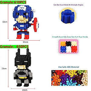 FAIRZOO Superheroes Smart Bricks 2 Boxes – Cap America and Bat Man – Two Gift Boxes in one Package – Totally 1260 Pieces Building Blocks, 3D Puzzle