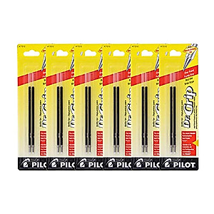 Pilot EasyTouch Dr Grip Retractable Ballpoint Pen Refills Black (6 Packs of 2 Refills each)