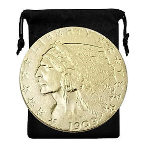 Kocreat Copy 1909-D Indian Head Eagle Gold Coin Five Dollars-Replica USA Souvenir Coin Lucky Coin Hobo Coin Morgan Dollar