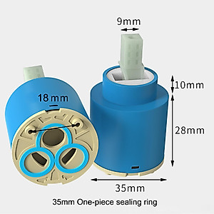 artSew 35mm Faucet Cartridges Replacement Parts Bathroom Shower Head Single Handle Faucet Water Ceramic Valve Pressure Balancing Kitchen (2 Pack)