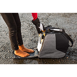 PENGDA Ski Boot Bag - Boot Bag Kids Waterproof Ski Boot Snowboard Boot Bag Travel Ski Boot and Helmet Bag for Goggles, Gloves, Ski Apparel & Boot Storage (Dry& Wet Separate Compartments) (Black Grey)