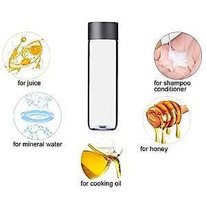 12-Pack Bulk Empty Plastic Juice Bottles Reusable Water Bottles to work great as Sensory Bottles and Smoothie Bottles with Black Lids Great for Sensory Crafts and Calming Bottles 400ml