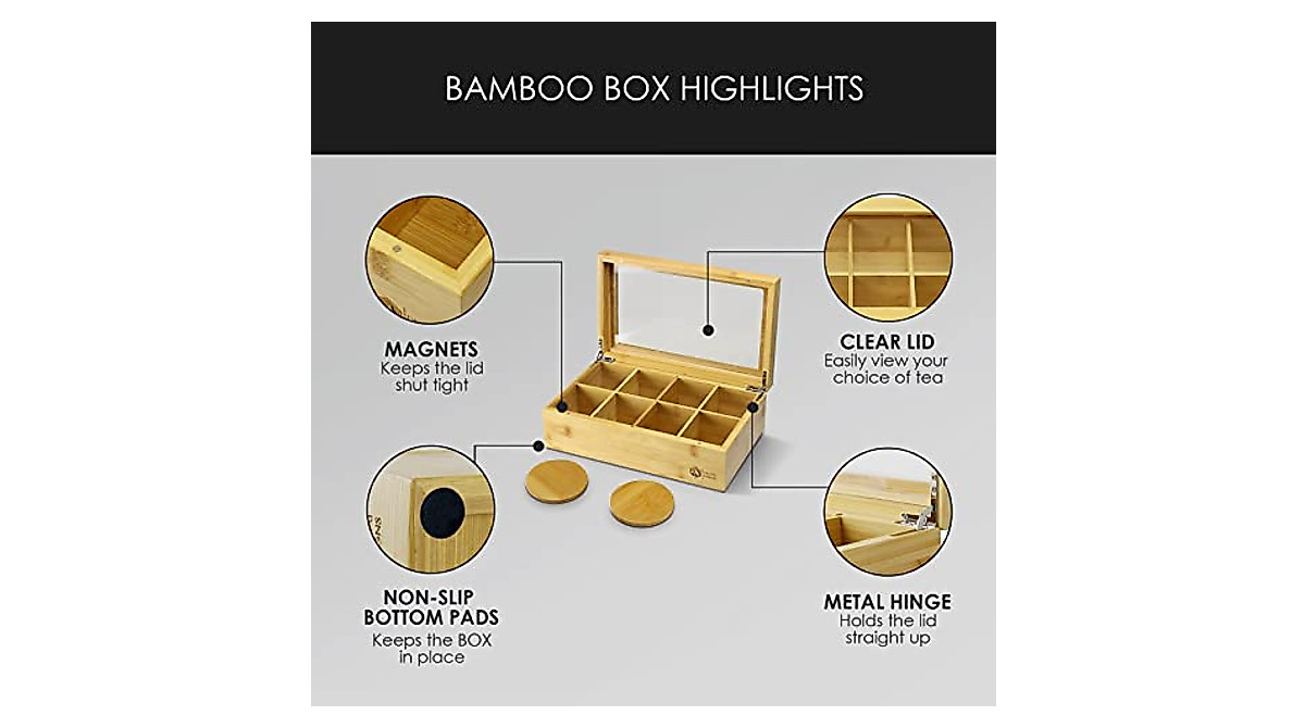 Premium Bamboo Tea Box - Organize Your Tea in Style