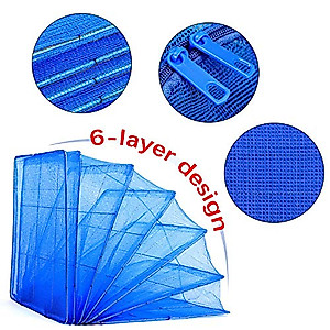 RnneLeen Hanging Drying Net Foldable Drying Rack Net Dryer 19.7"x19.7"x37.4" 6 Layer Folding Fish Mesh Collapsible Dry Net with Zippers for Drying Seeds Fish Vegetables Fruit Herb Food