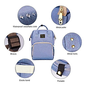 Arolly Multi-Function Waterproof Diaper Bag Travel Backpack Nappy Tote Bags for Baby Care, Large Capacity, Stylish and Durable (Blue)