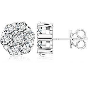 Moissanite Stud Earrings for Women Moissanite Earrings Lab Created Diamond Sutd Earrings Men Moissanite Earrings Screw Backs 18K Gold Plated Sterling Silver Big Diamond Earrings D Color VVS1 Clarity