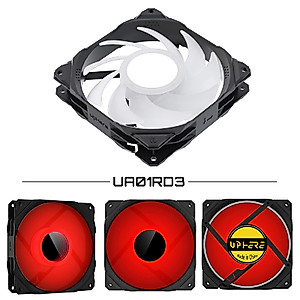 novonest 120mm PC Case Fan,3-Pin Red Led High Performance Mirror Cooling Fan,Low Noise High Airflow Ultra Quiet Computer Fan for PC Cases,Long Life Bearing Computer Cooling Fan,UA01RD3(3-Pack)