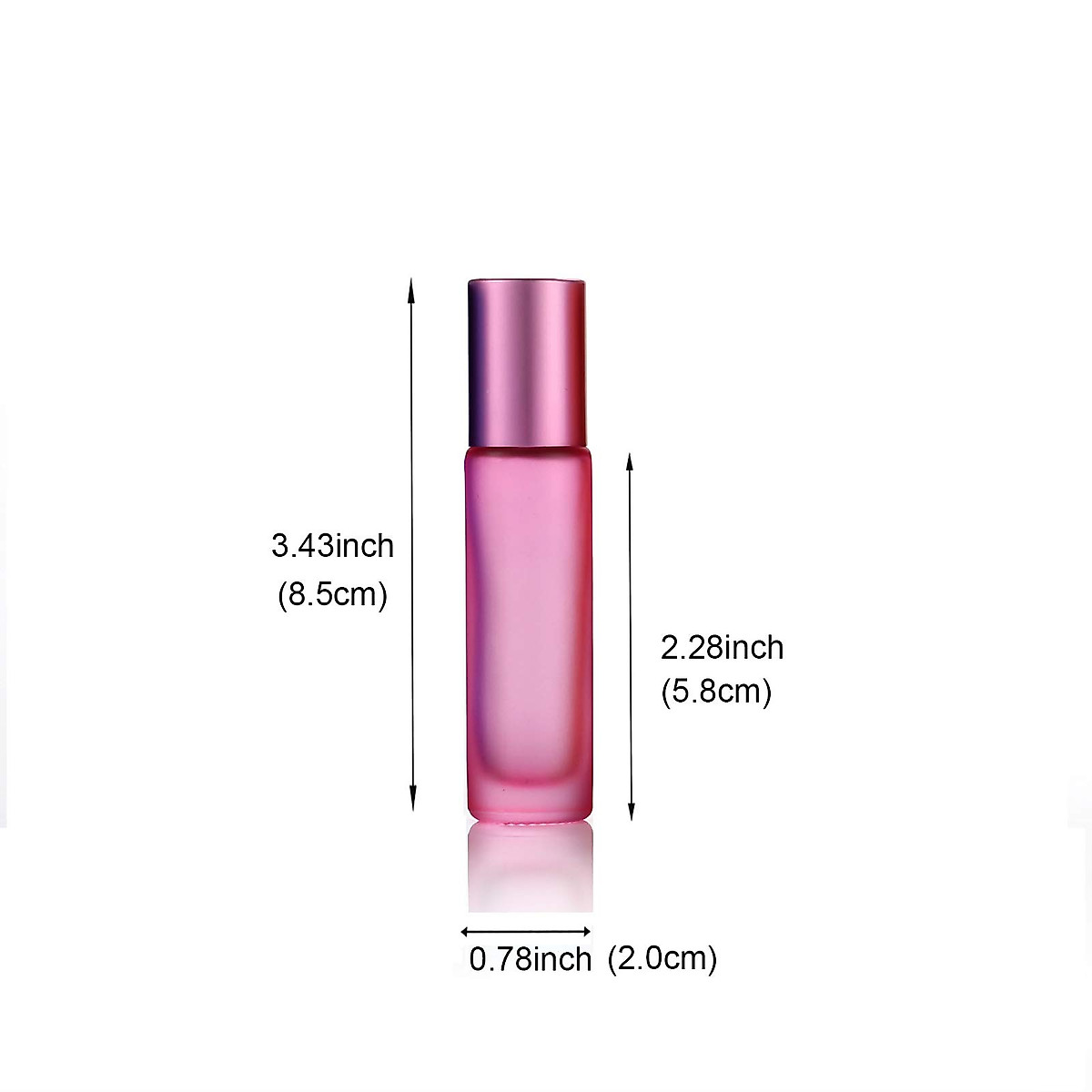 Elfenstall 8Pcs 10ml 1/3oz High-grade Colorful Frosted Roll on Bottles Thick Glass Massage Roller Bottles Tube Vials Containers for Essential Oils Aromatherapy Perfumes Lip Balms 1pc 3ml Dropper