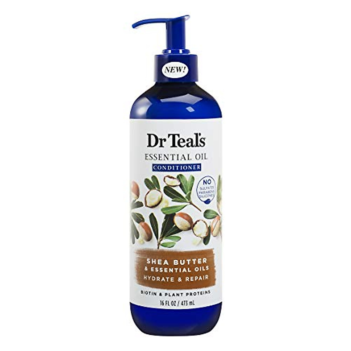 Dr Teal's Shea Butter Hydrate & Repair Essential Oil Conditioner, Sulfate Free, 16 Fl Oz