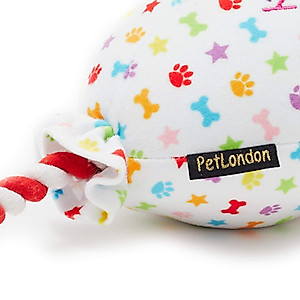 Pet London Birthday Balloon Dog Toy - Celebrate Your Dog's Happy Birthday - Plush colourful Rainbow Confetti Pattern Dog Party Gift-Perfect Pup Special Day Present-UK Designer Brand-BDAY or Adoption