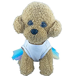 ANIAC Dog Vest Skirt Puppy Princess Dresses Cute Birthday Tutu Skirt Doggy Wedding Outfit Pet Clothing for Cats and Small Medium Dogs (Large, White)