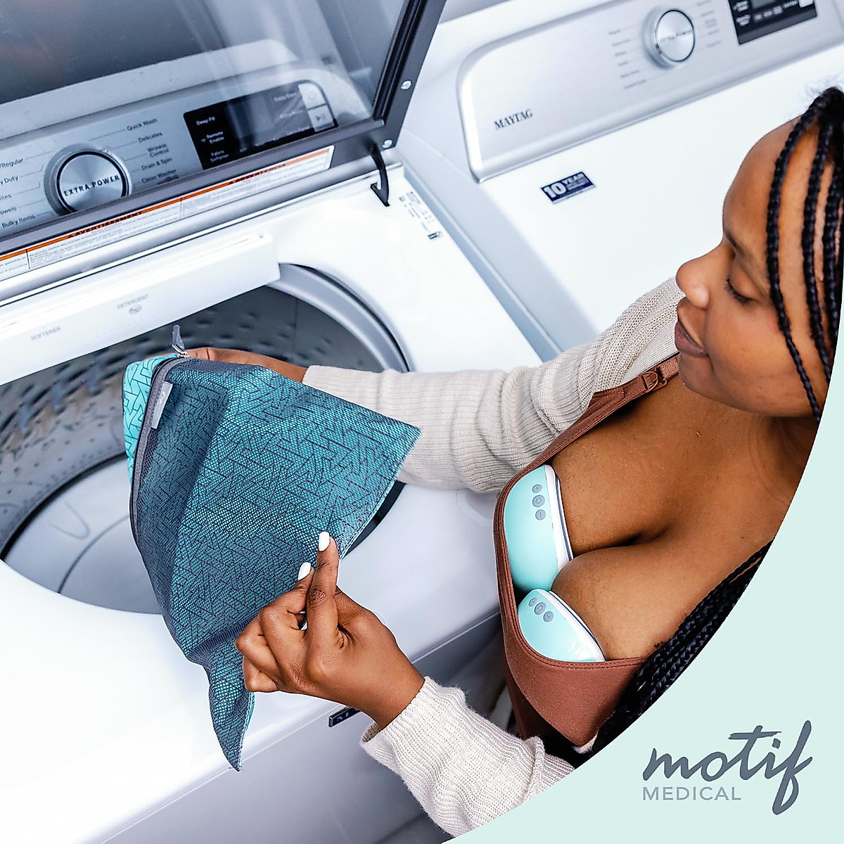 Motif Medical Wet Dry Bag - Perfect for Breast Pump Parts, Messy Baby Clothes, Wet Swimsuits