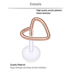 SCERRING 16g Lip Rings Stainless Steel Labret Monroe Lip Rings Nail Tragus Helix Earrings Studs Ring Medusa Piercing Jewelry 8mm 32PCS Rose Gold