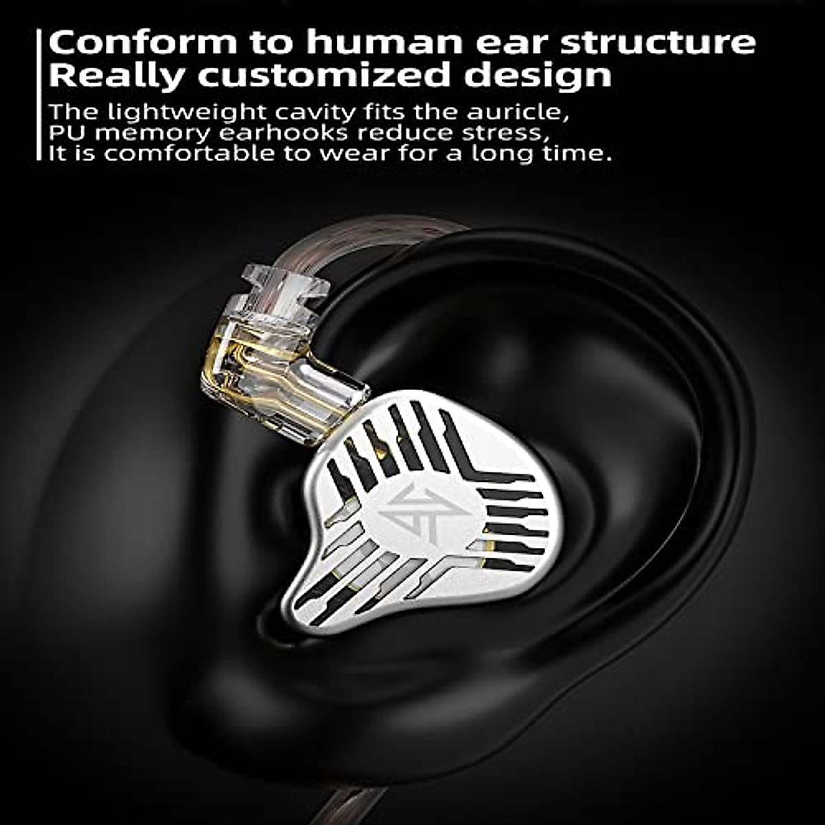 KZ EDS High Resolution Noise-canceling Headphones Professional Configuration Earphone in-Ear Monitoring Earbuds Portable earpieces Sports and Exercise Headset (Transparent Color Without mic)