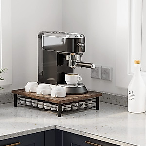 Giikin Coffee Pod Drawer Holder, k cup holder with 35 Capacity Capsule Pods, Coffee Pot Storage Organizer Drawer Holder for K-cups, Compatible with Nespresso Vertuo Capsules (Antique Brown)