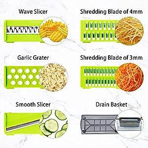 Elabli Pro Vegetable Chopper with 8 Blades:Mandoline Slicer Onion Chopper Dicer Egg Separator Slicer Vegetable Chopper Cutter Slicer,Food Chopper Dicer Slicer with Container for Kitchen