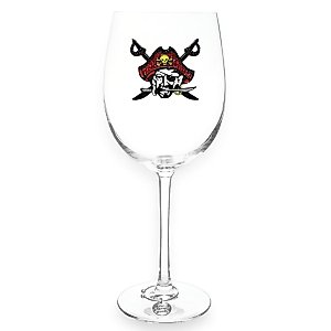THE QUEENS' JEWELS Pirate Jeweled Stemmed Wine Glass, 21 oz. - Unique Gift for Women, Birthday, Cute, Fun, Not Painted, Decorated, Bling, Bedazzled, Rhinestone