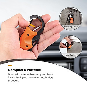 FUNBRO Small Pocket Knife for Men, Cool Folding Knife Box Cutter with 1.34inch Sharp Blade, Mini EDC Knives for Everyday Carry, Great Gift for Men (Orange)