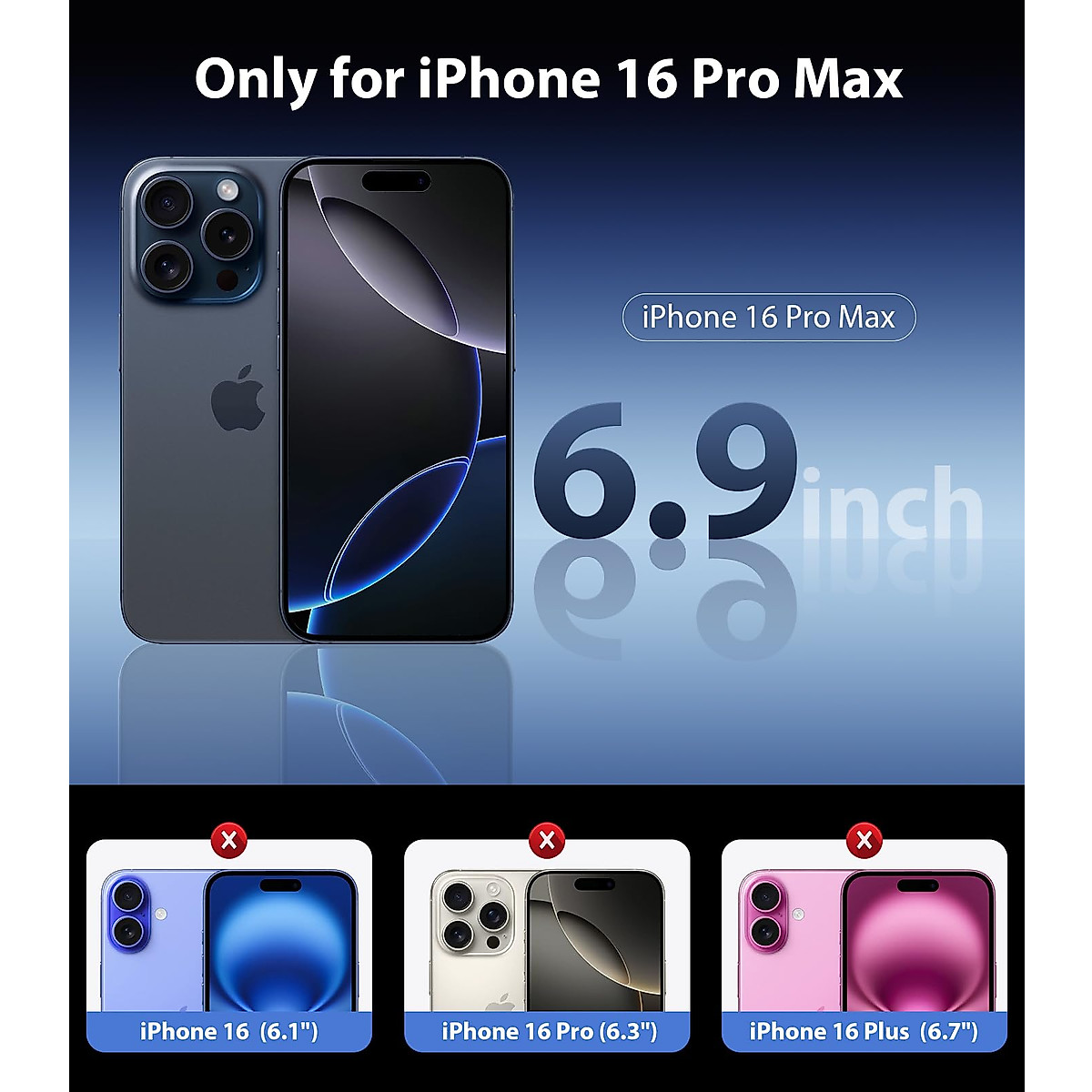 Mkeke for iPhone 16 Pro Max Case Clear [Not-Yellowing] [Military-Grade Drop Protection] Shockproof Protective Clear iPhone 16 Pro Max Case Phone Bumper case for Apple 6.9 inch 2024