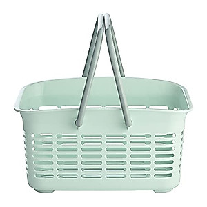 ALINK Plastic Shower Caddy Basket with Handle, Portable Organizer Storage Basket for College Dorm, Bathroom, Kitchen - Blue