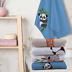 TOPCARPENTER Decorative Hand Towels for Bathroom, Hello Spring Panda Kitchen Hand Towel Set of 2, 15 * 30 inch Soft Fingertip Towel Decortive Hand Towels for Bathroom Kitchen
