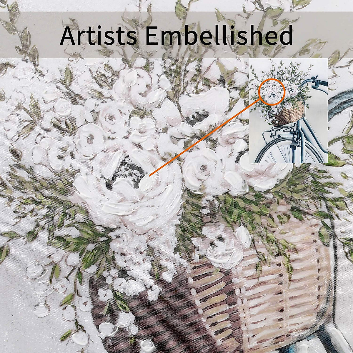 TAR TAR STUDIO Abstract Flowers Picture Canvas Artwork: Floral Bouquet Wall Art Hand Painted Painting on Wrapped Canvas for Office (18''W x 24''H, Multiple Sizes)