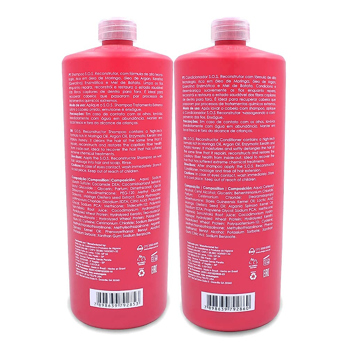 Felps SOS Kit Shampoo and Conditioner for Intense Treatment 2x1L/2x33.8fl.oz