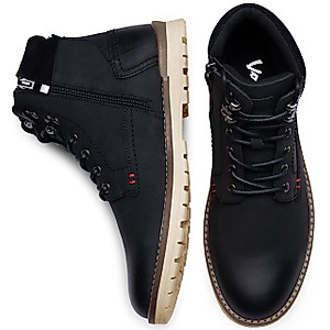 Vostey Men's Chukka Boots Motorcycle Casual Hiking Boot for Men(BMY671B Black 10.5)