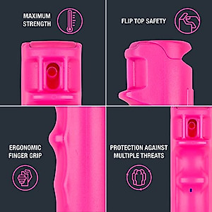 SABRE Ruger Pepper Gel, 25 Bursts, 12-Foot (4-Meters) Range, Gel Is Safer, Contains UV Marking Dye, Finger Grip, Key Ring, Fast Flip Top Safety, 0.54 fl oz