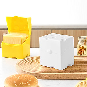 HooYiYuuX 2Pcs Sliced Cheese Slice Holder Container for Refrigerator, Cow Cheese Storage Container for Fridge with Flip Lid, Butter Block Cheese Keeper Saver Box,Kitchen Gadget for Saving Cheese