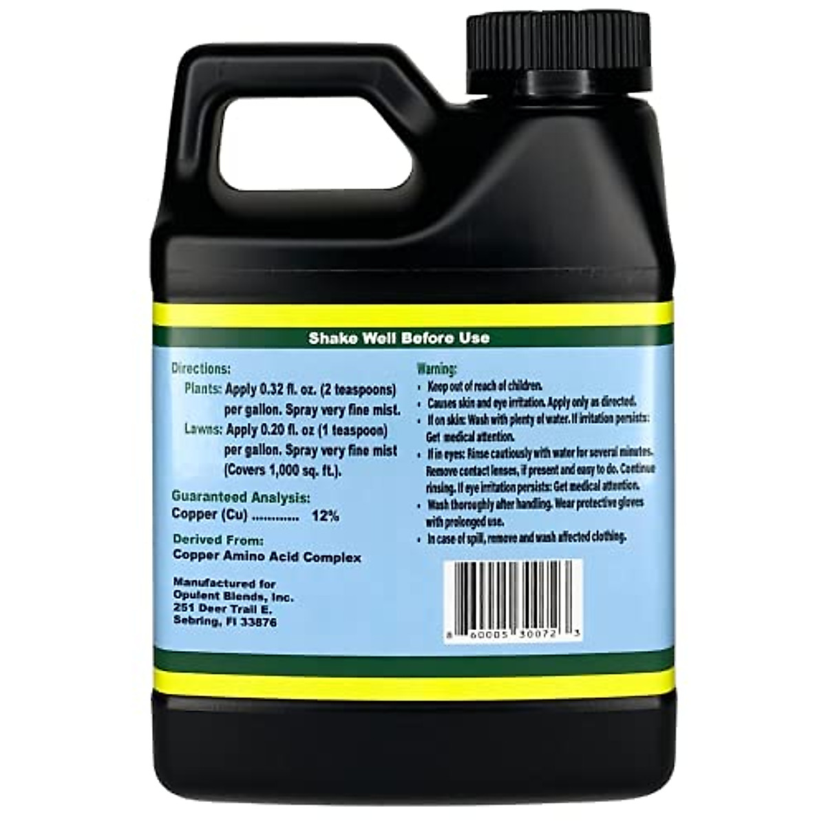 Opulent Copper | 16 fl. oz. | Actively Protects Plant | Makes up to 50 gallons | Boosts Plant Defense Naturally | Liquid Copper Fertilizer | Mobile Copper | Micronutrient