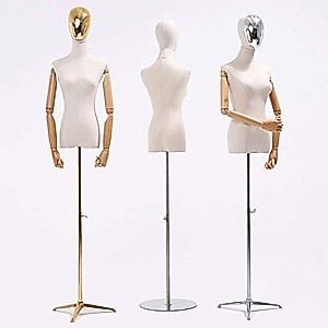 Tailors Dummy Female Mannequin Body with Plating Face and Round Base| for Dress Form Display Stand Dressmakers Dummy