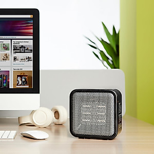 Amazon Basics 500-Watt Ceramic Small Space Personal Mini Heater - Black