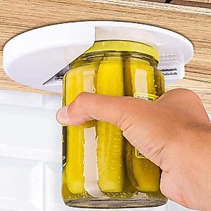 Under Cabinet Jar Lid & Bottle Opener, Made In USA - Opens Any Size Jar - Great for Arthritis - Perfect for Seniors & Weak Hands - Great Kitchen Tool for Weak Hands and Seniors with Arthritis, White