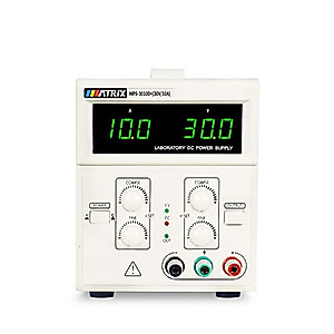 Variable Linear DC Power Supply 30V 10A Adjustable Switching Regulated Low Ripple Bench Linear Power Supply with Alligator Leads, voltage/current pre-setting, output off function MATRIX MPS-3010D+