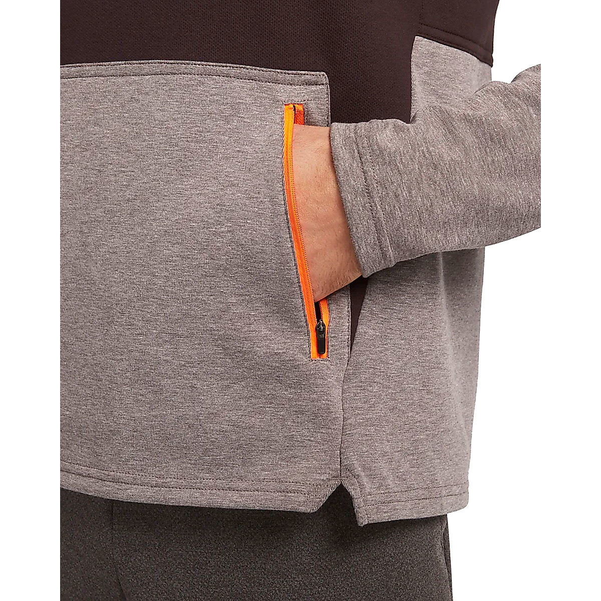 Nike Therma-FIT Men's Pullover Training Hoodie (Medium, Brown Basalt/Heather/Total Orange) DD2112-203