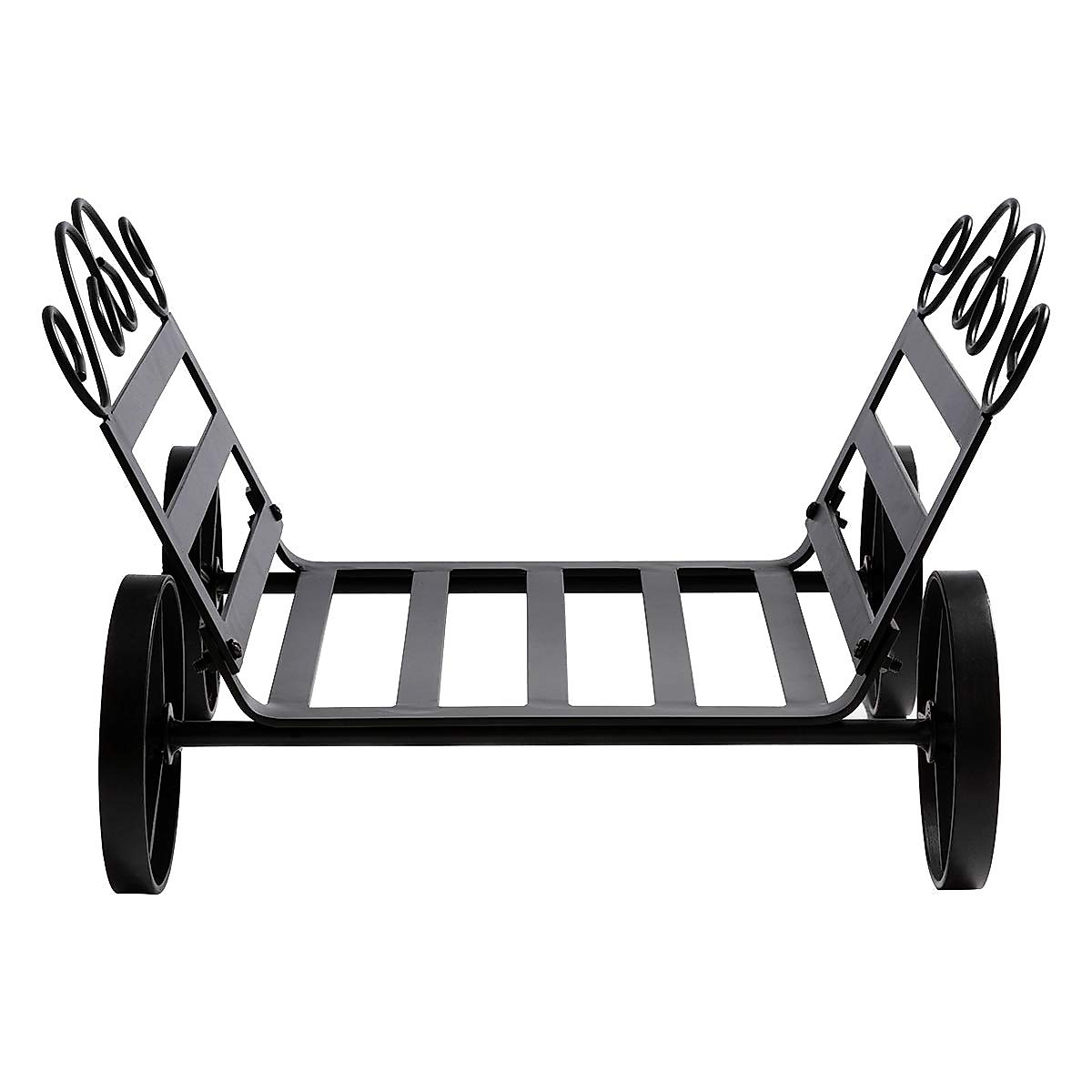 DOEWORKS Fireplace Log Rack Decorative Wheels Fire Wood Carriers Heavy Duty Firewood Holder Stand for Indoor/Outdoor Fire Place