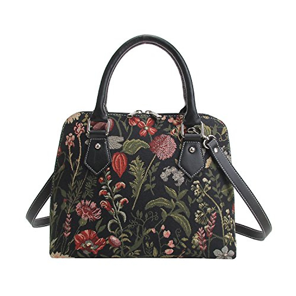 Signare Tapestry Hand & Shoulder Bag for Women |Fashionable Cross Body bag Purses for Woman |Satchel Bag for Women Girls Teen Floral Design|CONV-MGDBK